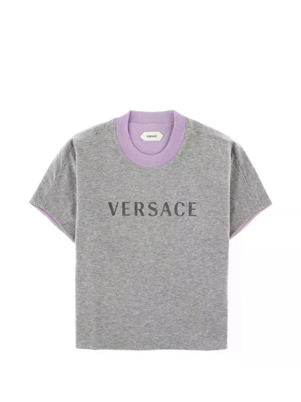 Versace Logo Print T-shirt - Grey