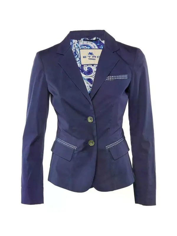 Etro Single-breasted Blazer With Paisley Trim