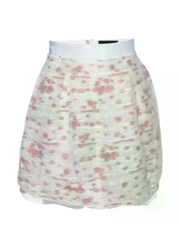 Dolce & Gabbana Fil Coupé Sequin Embellished Mini Skirt - White