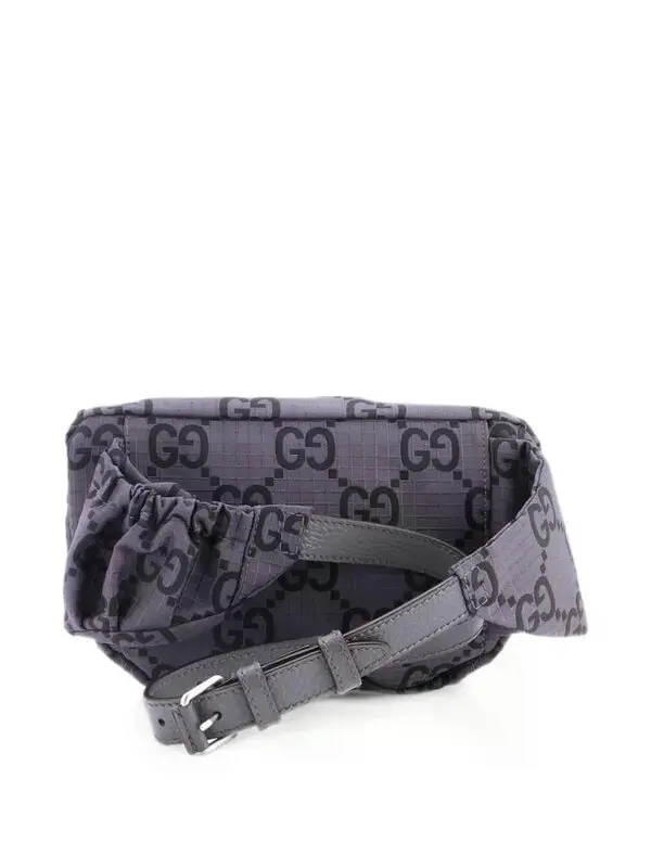 Gucci Ripstop Gg Nylon And Leather Belt Bag - Grey