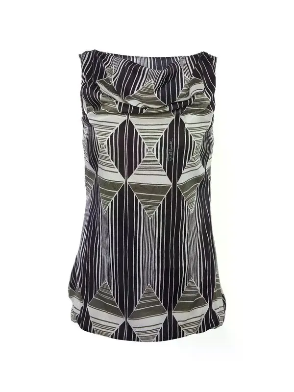Just Cavalli Sleeveless Geometric Print Top
