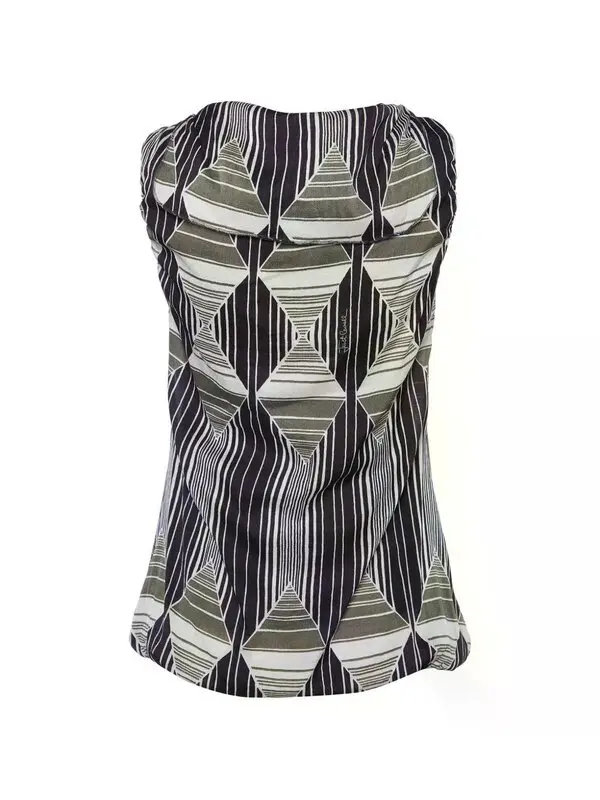 Just Cavalli Sleeveless Geometric Print Top