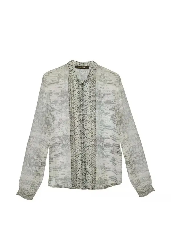 Roberto Cavalli Snakeskin Print Silk Shirt