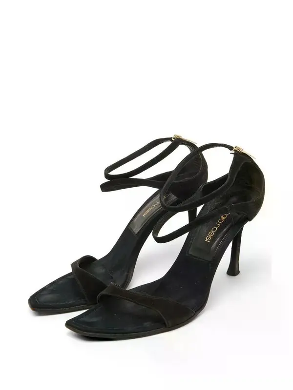 SERGIO ROSSI Suede Ankle Strap Sandals