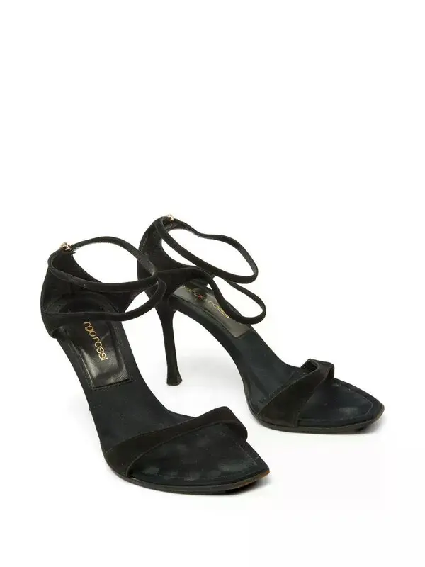 SERGIO ROSSI Suede Ankle Strap Sandals