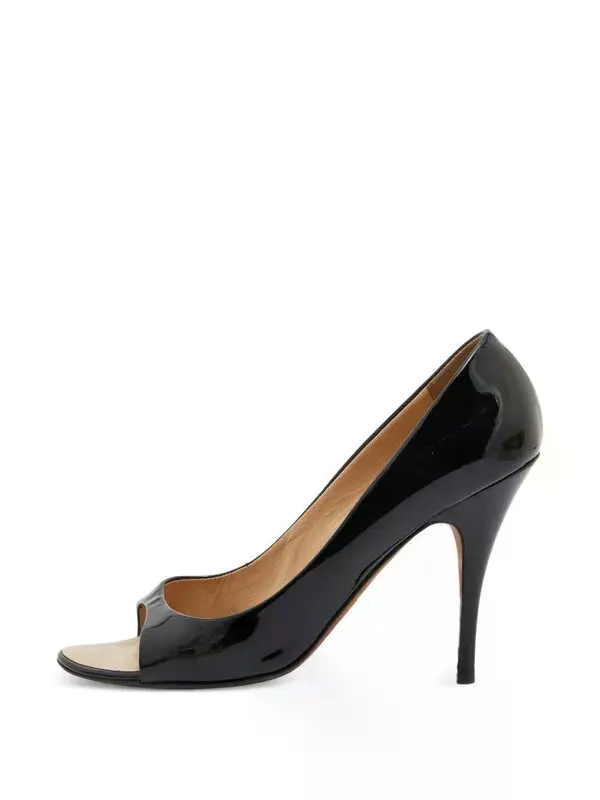 GIUSEPPE ZANOTTI Patent Leather Open-toe Pumps - Black