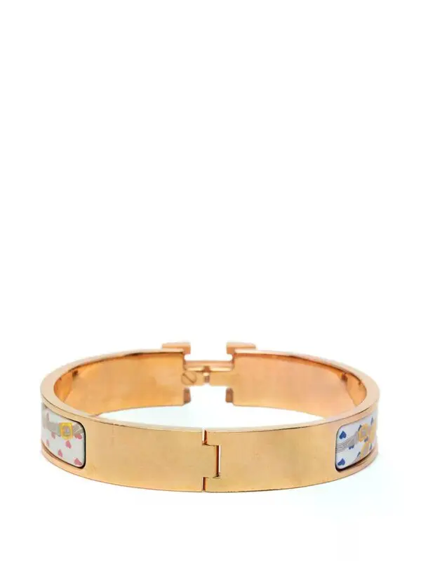 Hermès Enamel Brides De Gala Love Clic H Bracelet Pm - Gold