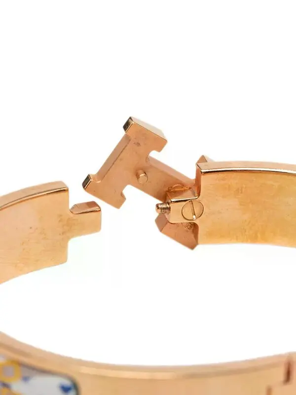 Hermès Enamel Brides De Gala Love Clic H Bracelet Pm - Gold