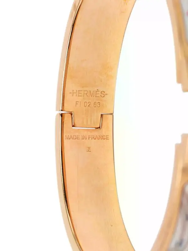 Hermès Enamel Brides De Gala Love Clic H Bracelet Pm - Gold