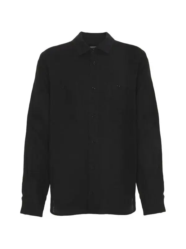 AMARANTO Patch-pocket Linen Shirt