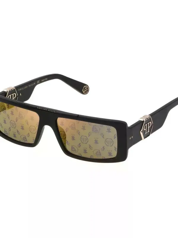 Philipp Plein Rectangle-frame Sunglasses With Logo Plaque
