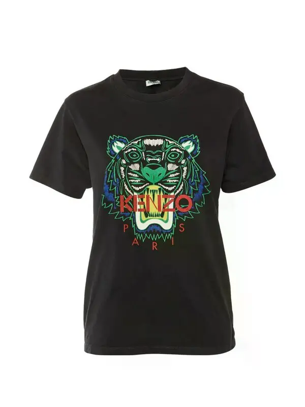 Kenzo Tiger Print Cotton Crewneck T-shirt