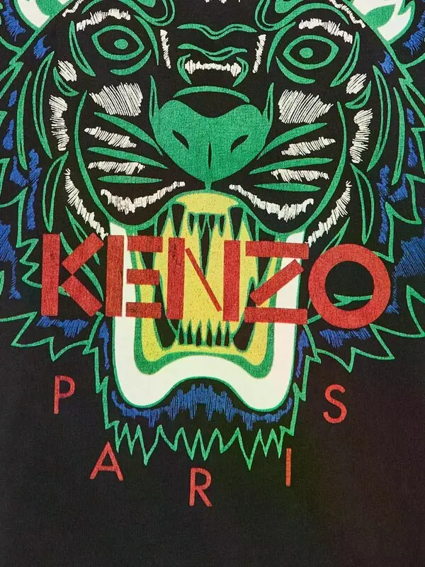 Kenzo Tiger Print Cotton Crewneck T-shirt