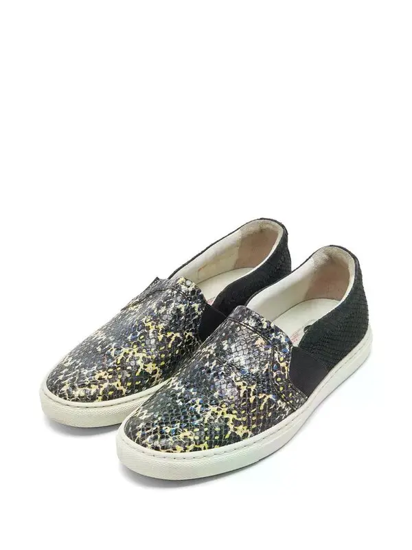 LANVIN Python-embossed Slip-on Sneakers