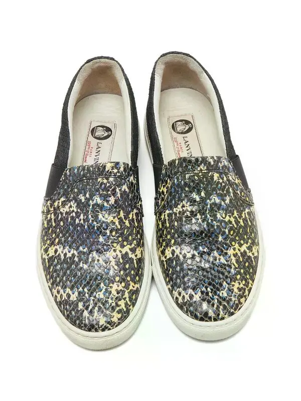 LANVIN Python-embossed Slip-on Sneakers