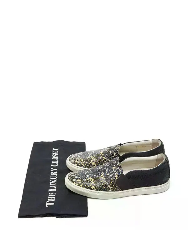 LANVIN Python-embossed Slip-on Sneakers