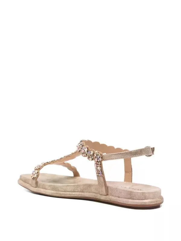 ALMA EN PENA Crystal Embellished T-bar Sandals