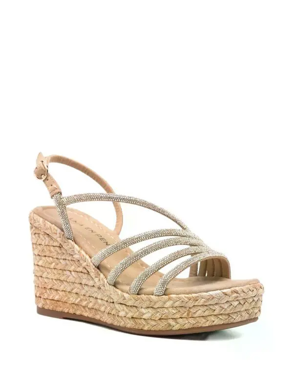 ALMA EN PENA Crystal Embellished Wedge Sandals