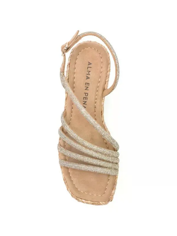 ALMA EN PENA Crystal Embellished Wedge Sandals