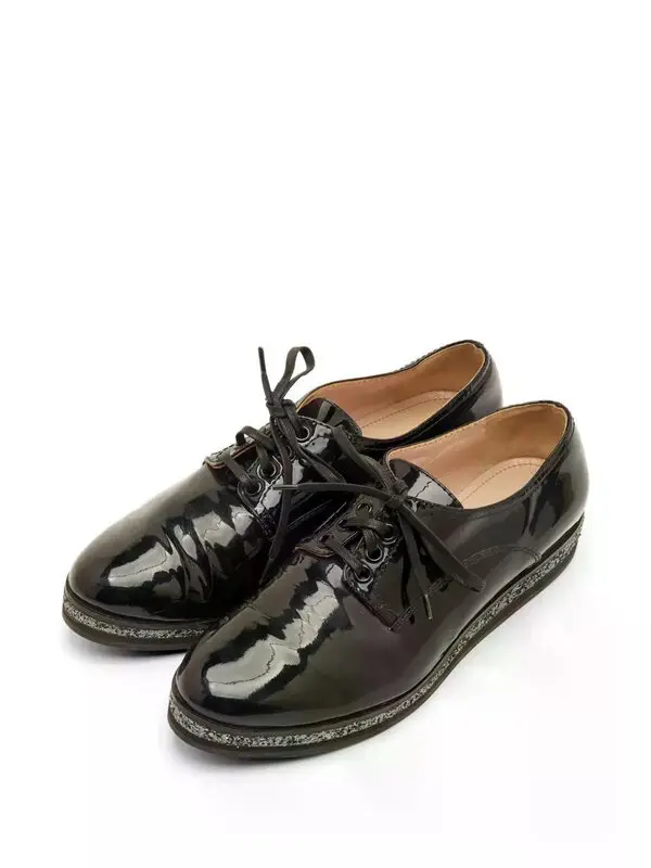 Miu Miu Glitter-sole Patent-leather Derby Shoes