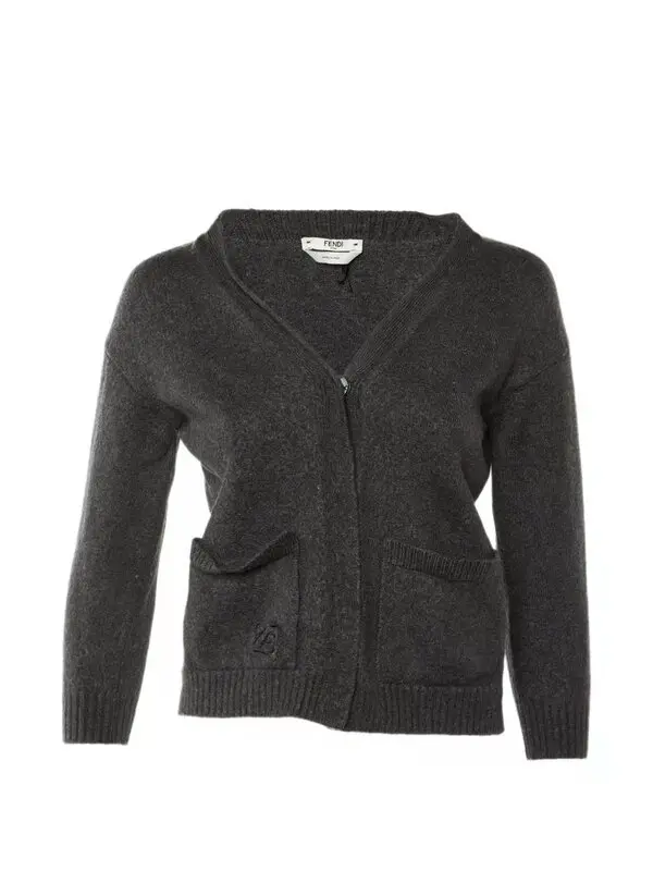 Fendi Wool V-neck Cardigan - Grey