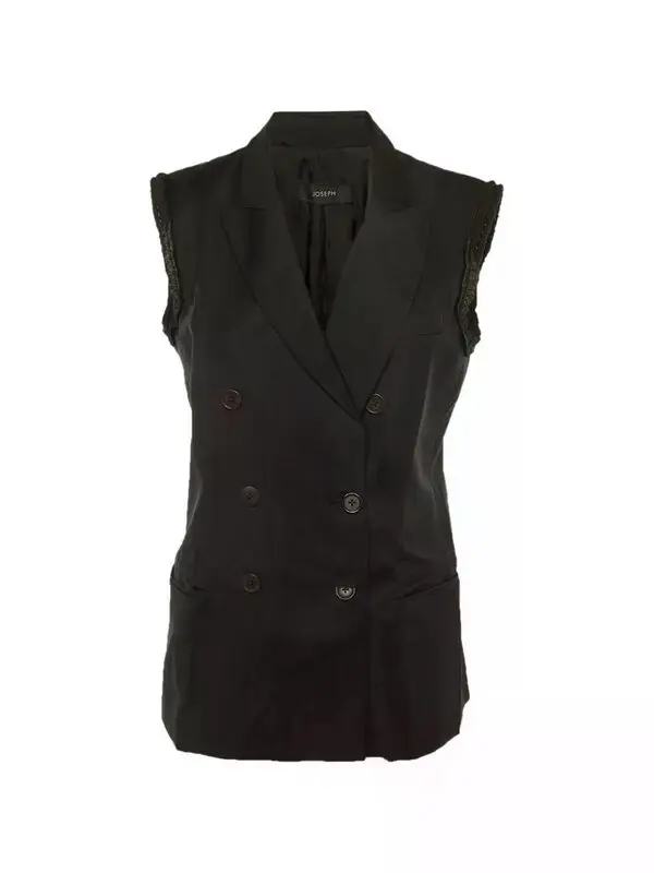 JOSEPH Wool Double-breasted Vest - Black