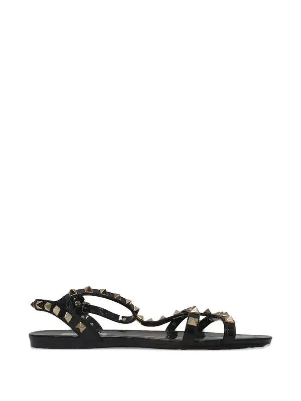 Valentino Garavani Rockstud T-strap Sandals - Black