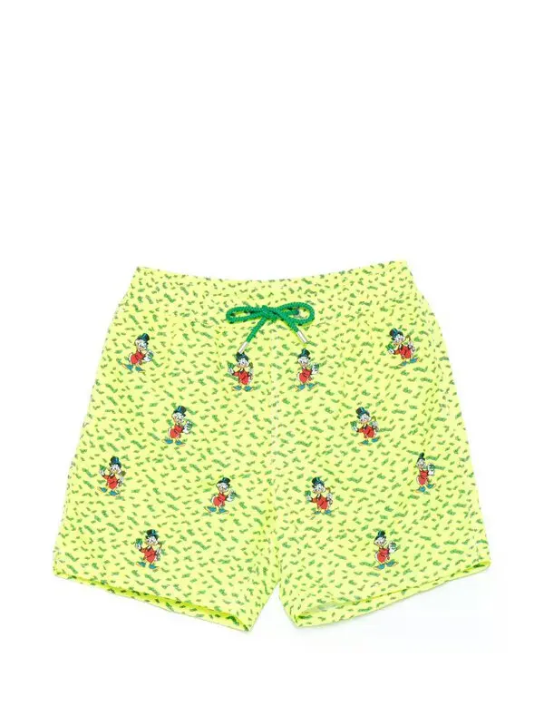 MC2 SAINT BARTH X Disney "scrooge Mcduck" Embroidered Swim Shorts - Yellow