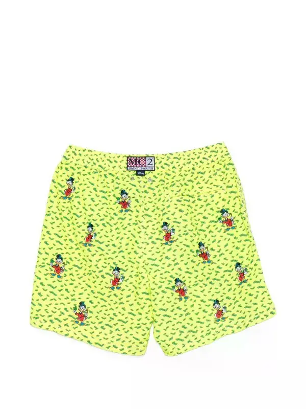 MC2 SAINT BARTH X Disney "scrooge Mcduck" Embroidered Swim Shorts - Yellow