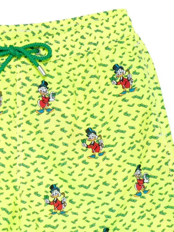 MC2 SAINT BARTH X Disney "scrooge Mcduck" Embroidered Swim Shorts - Yellow