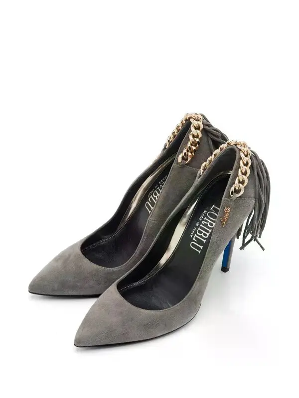 LORIBLU Suede Chain-fringe Pointed-toe Pumps