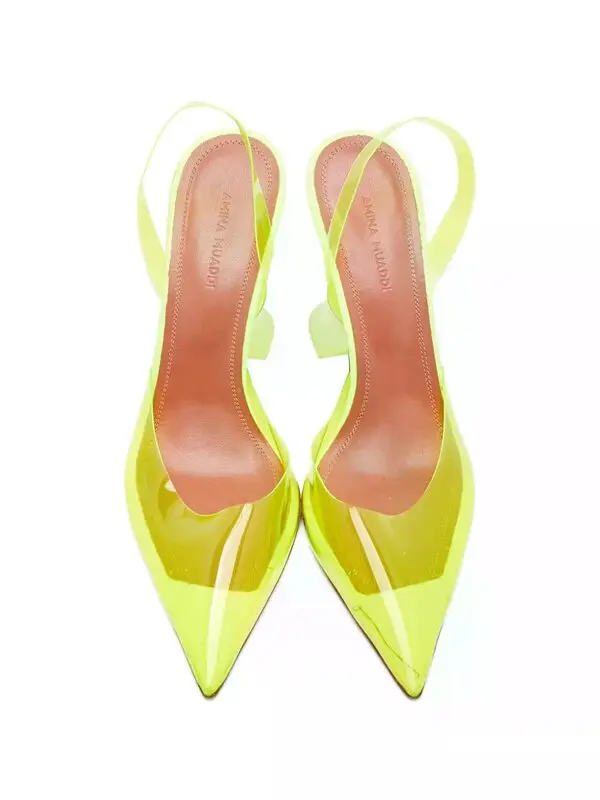 Amina Muaddi Holli Glass Slingback Pumps