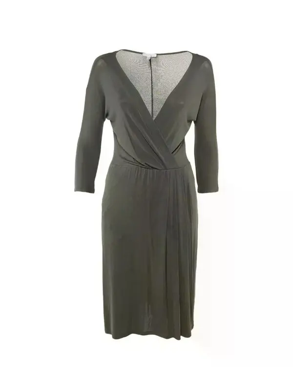 Max Mara Wrap Midi Dress - Grey