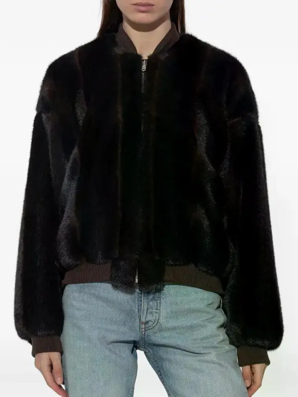 MAISON MARGIELA Faux Fur Jacket With Ribbed Trims