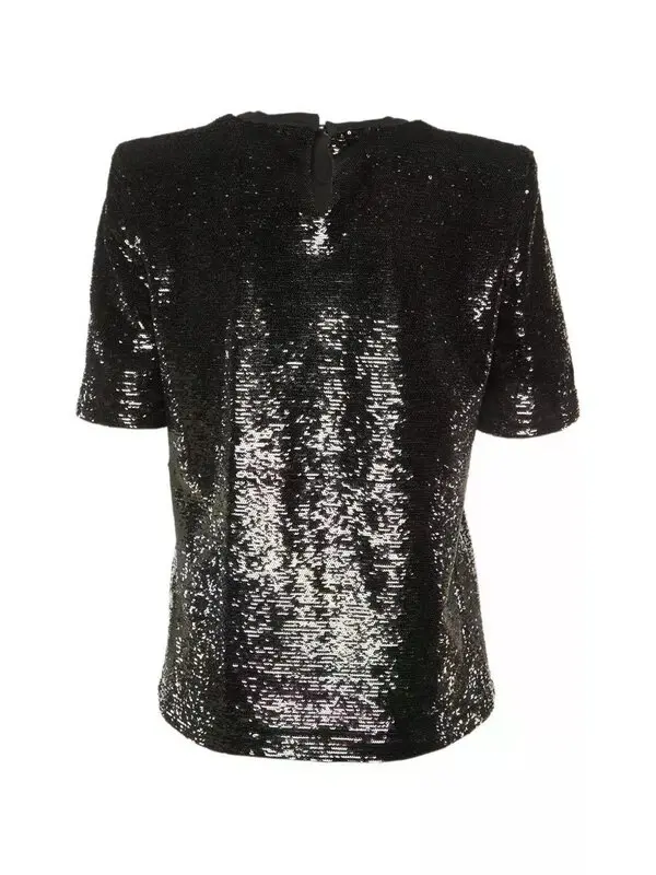 Attico Sequin Embellished Structured Shoulder T-shirt