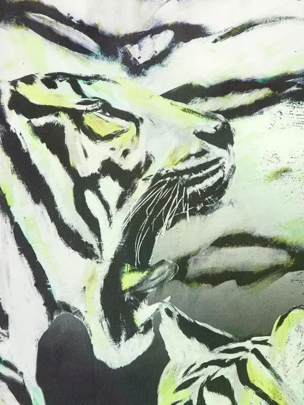 Just Cavalli Tiger-print Knit T-shirt With Satin Front Panel