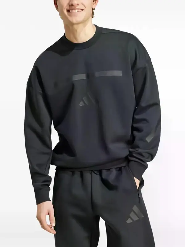 Adidas Logo-print Crew Neck Sweater - Black