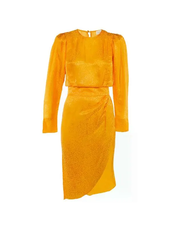 Ronny Kobo Asymmetrical Jacquard Midi Dress - Orange