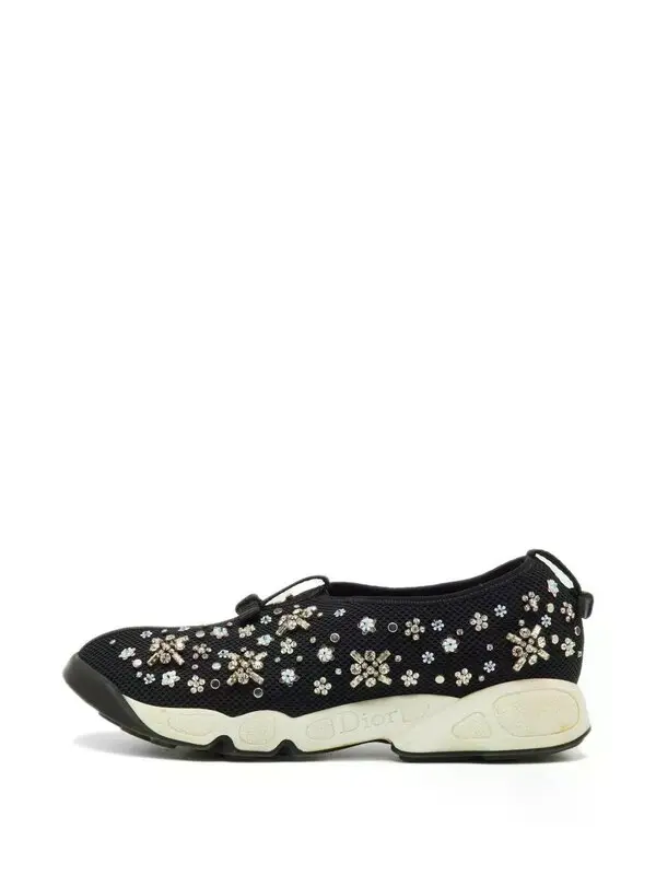 Dior Fusion Crystal Embellished Sneakers - Black