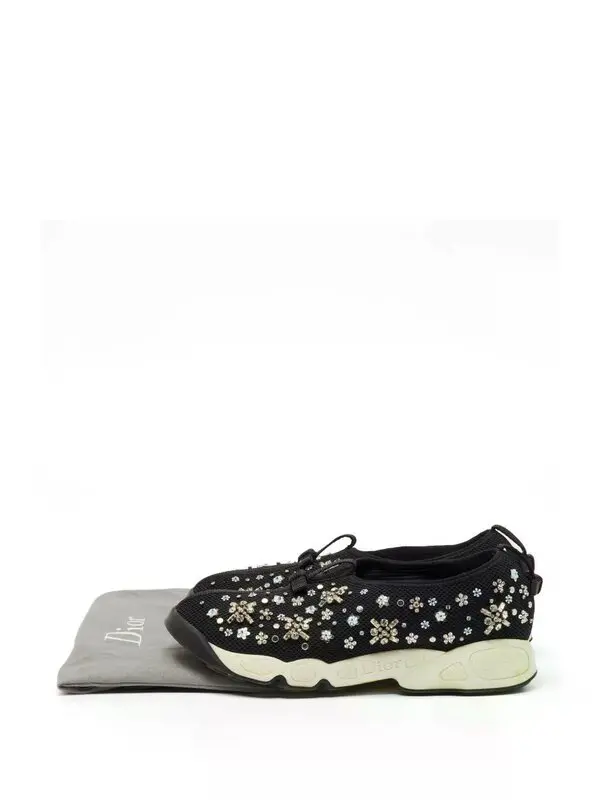 Dior Fusion Crystal Embellished Sneakers - Black