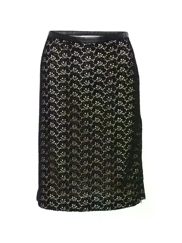 Diane Von Furstenberg Stevia Acorn Lace Skirt - Black