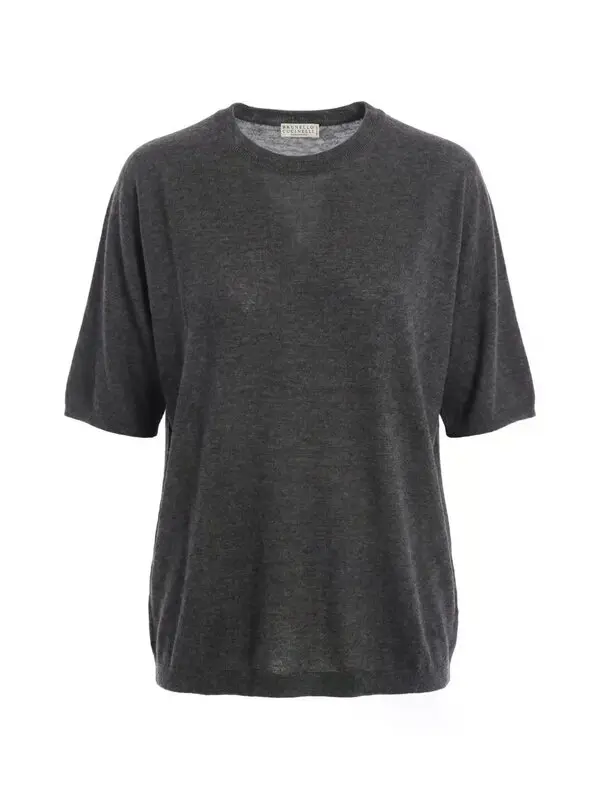 Brunello Cucinelli Fine-knit Cashmere T-shirt - Grey