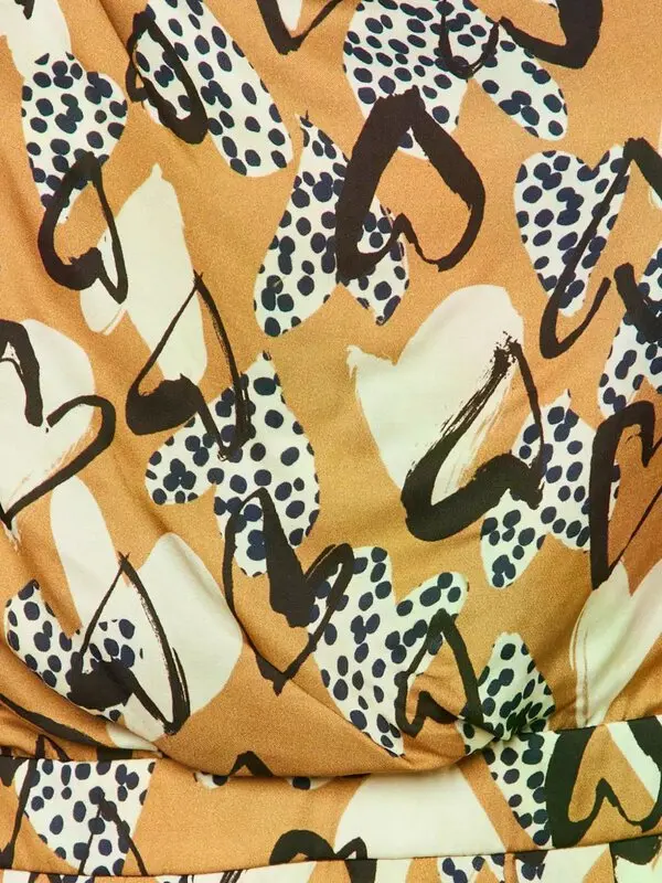 Paule Ka Heart-print Satin Midi Dress
