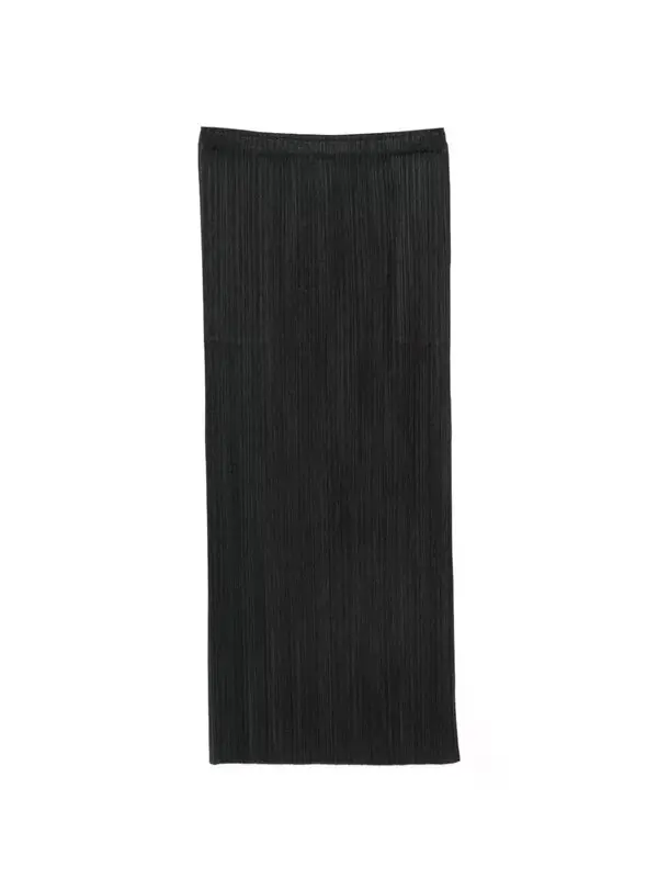 Issey Miyake Plissé Effect Midi Skirt - Black