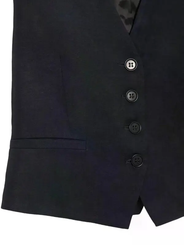 P.a.r.o.s.h Navy Sleeveless V-neck Waistcoat