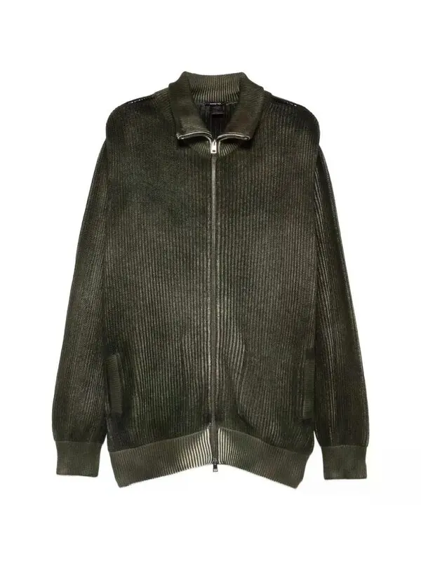 Avant Toi Ribbed Knit Zip-up Sweater