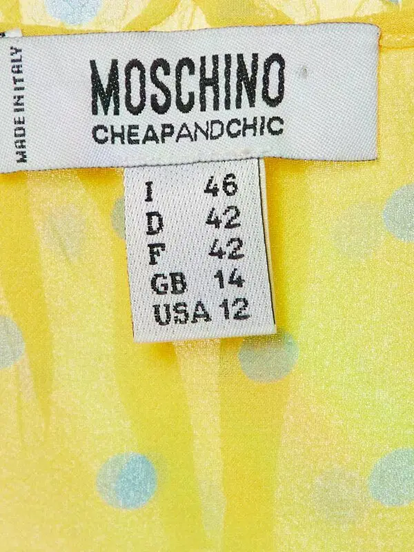 Moschino Silk Polka-dot Ruffle Top