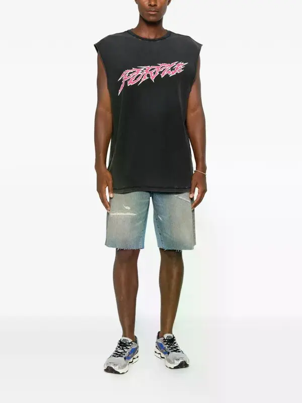 PURPLE BRAND Graphic-print Distressed T-shirt