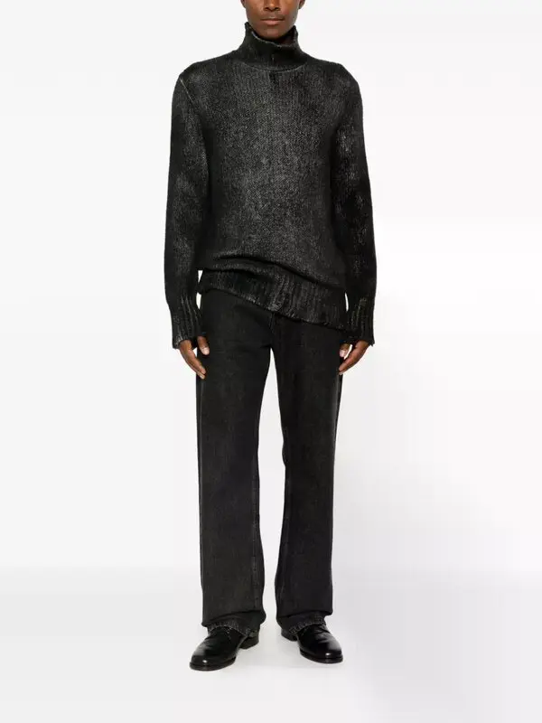 Avant Toi Distressed Roll-neck Sweater