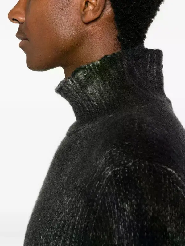 Avant Toi Distressed Roll-neck Sweater